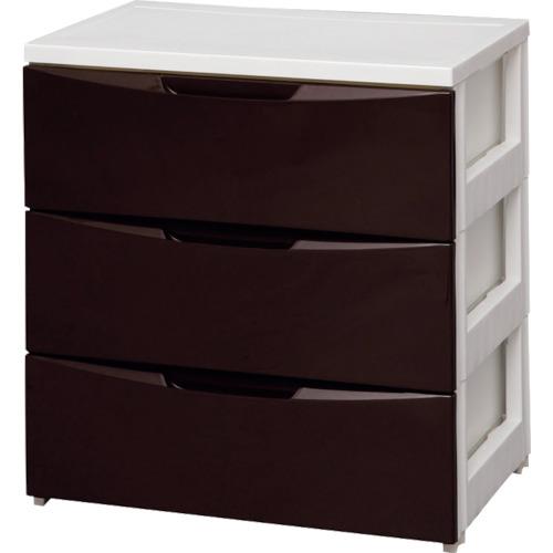 オレンジブック トラスコ中山　TRUSCOIRIS 226298 ワイドチェスト ホワイト/ブラウン 幅550 3段 〔品番:COD553WB〕[ 注番:8288098]特長●お部屋全体のカラーコーディネートが楽しめるスリムチェスト・ワイド...