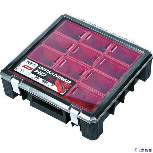 オレンジブック トラスコ中山　TRUSCOPATROL オーガナイザー HD400 ブラック/レッド 〔品番:ORGHD400CZAPG001〕[ 注番:8288975]特長●フタがポリカーボネート製で壊れにくく、中身が見やすいクリアタイプ...