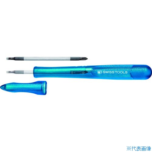 オレンジブック トラスコ中山　TRUSCOPBスイスツールズ レインボー差替式精密ドライバー ブルー 〔品番:16800BLUE〕[ 注番:8290434]特長●プラス・マイナスの差し替えドライバーです。仕様●刃先：［［＋］］00×［［−］...