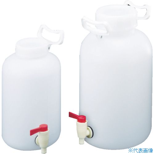 オレンジブック トラスコ中山　TRUSCOサンプラ PE取手付広口下口活栓瓶 ナチュラル 5L 〔品番:06521〕[ 注番:8362225]特長●出し入れがしやすく、耐化学薬品にも優れたPE瓶です。用途●実験、工場使用。仕様●容量(ml)...