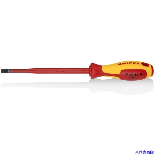 オレンジブック トラスコ中山　TRUSCOKNIPEX 絶縁ドライバースリム (ー)6.5X150 〔品番:98206.5SL〕[ 注番:8363375]特長●先端スリムタイプで狭い場所でも作業できます。●楕円形のグリップにより、転がりにく...