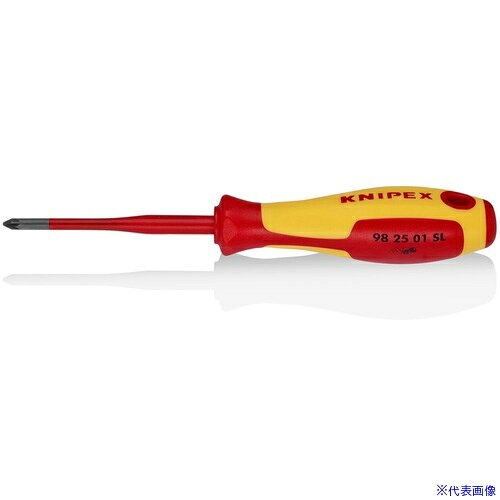 オレンジブック トラスコ中山　TRUSCOKNIPEX 絶縁ドライバー +1 ポジドライブ型 〔品番:982501SL〕[ 注番:8368945]特長●楕円形のグリップにより、転がりにくい形状です。仕様●刃先：PZ1●軸長(mm)：80●全...