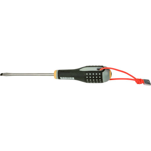 オレンジブック トラスコ中山　TRUSCOBAHCO グリップドライバー 高所作業向け −1.2×6.5 軸長125mm 〔品番:TAHBE8155〕[ 注番:8370334]特長●カラビナの取り付け用のダイニーマ製紐のついた、高所作業向け...
