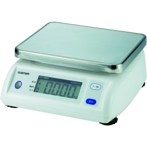 オレンジブック トラスコ中山　TRUSCOCUSTOM シャワープルーフはかり(ステンレス皿付き) 〔品番:CS10KSS〕[ 注番:8371223]特長●ステンレス皿付のスケールです。●水平調整可能なスクリュー式足部です。●防水はかりCS...