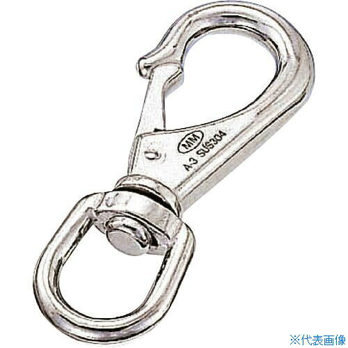 オレンジブック トラスコ中山　TRUSCO水本 ステンレス スイベルスナップ 線径5mm 長さ85mm 〔品番:B112〕[ 注番:8490747]特長●アイの部分がスイベルで回転しますので、チェーンなどがからみません。●スプリングフックで...