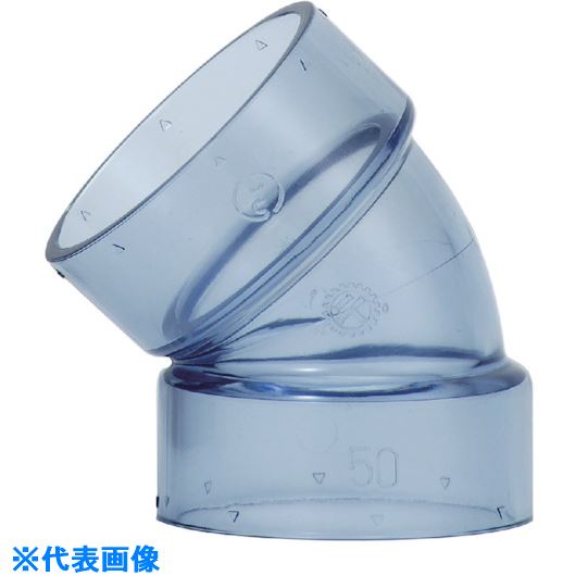 オレンジブック トラスコ中山　TRUSCOクボタケミックス 透明 DV 45度エルボ 透明 DV−45L 50 〔品番:CDV45L50〕[ 注番:8505822]特長●差し込みシロ、接着の有無を確認でき、確実な施工管理が可能です。用途●集...