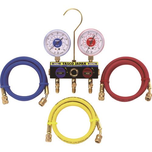 オレンジブック トラスコ中山　TRUSCOタスコ R22ボールバルブ式マニホールドキット 〔品番:TA120K1〕[ 注番:8520969]特長●ボールバルブ式ハンドルを使用しており、開閉がスムーズにおこなえます。用途●R22空調機器サービ...