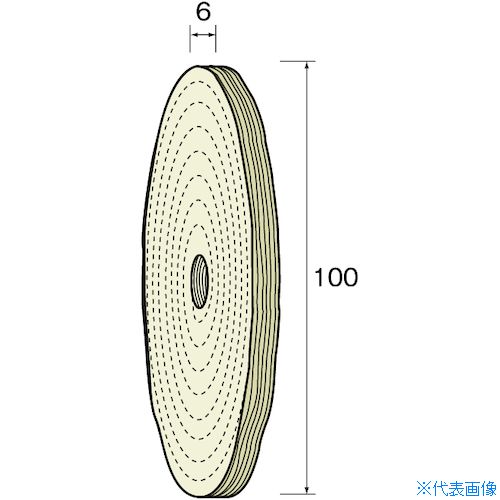オレンジブック トラスコ中山　TRUSCOMinimo 綿バフホイール 中仕上げ用 φ100 (2個入) 〔品番:NA6533〕[ 注番:8525434]特長●両頭グラインダー、卓上研磨機用ブラシです。　●回転調整機能付ミニターバフマスター...