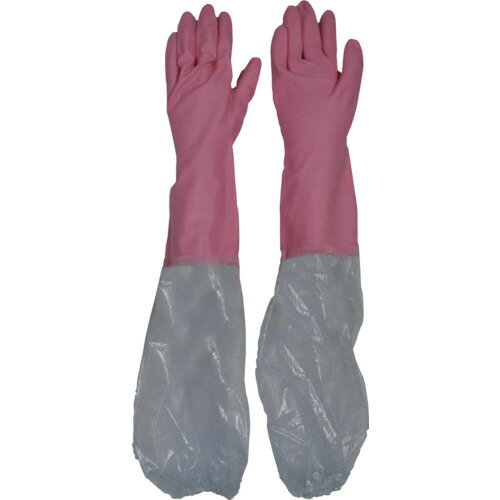 オレンジブック トラスコ中山　TRUSCOダンロップ ビニール厚手 長袖腕カバー付 Mピンク 〔品番:1546〕[ 注番:8548980]特長●肩口まで水や汚れからガードします。●丈夫で使いやすいです。用途●清掃・軽作業。仕様●色：ピンク●...