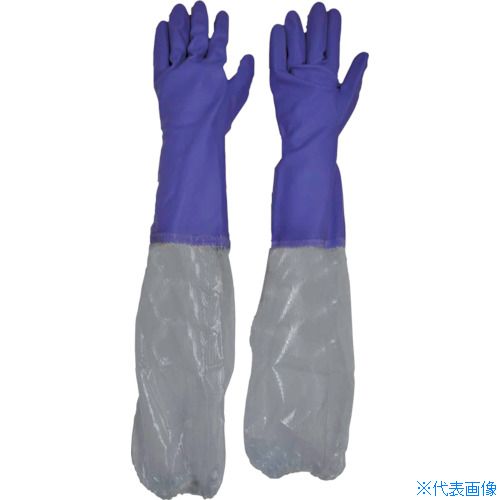 オレンジブック トラスコ中山　TRUSCOダンロップ ビニール厚手 長袖腕カバー付 Lバイオレット 〔品番:1547〕[ 注番:8548981]特長●肩口まで水や汚れからガードします。●丈夫で使いやすいです。用途●清掃・軽作業。仕様●色：バ...
