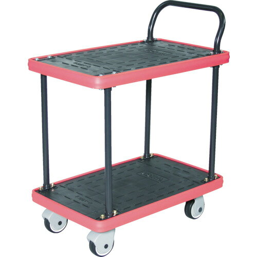 オレンジブック トラスコ中山　TRUSCOTRUSCO MKP樹脂製台車 二段式 716X436 樹脂キャスター 〔品番:MKP154P〕[ 注番:8553623]特長●荷台の全周に緩衝ゴムを巻き、ぶつけても傷を付けにくくしてあります。●緩...