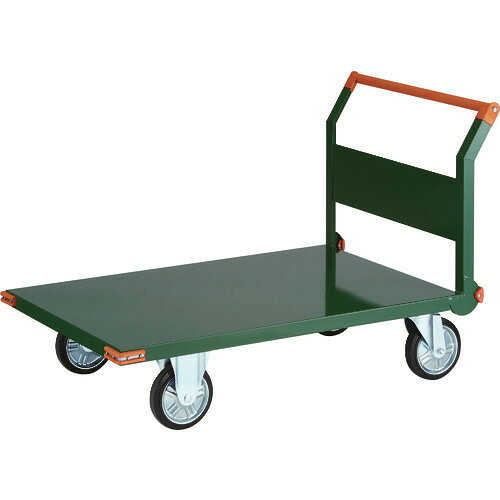 オレンジブック トラスコ中山　TRUSCOTRUSCO 鋼鉄製運搬車 1200X750 ハンドル側自在車 〔品番:SH1R〕[ 注番:8564150]特長●ハンドルに樹脂グリップをつけたので握りやすいです。●グリップは後付ではなくハンドルに...