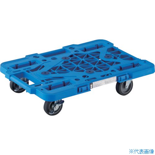 オレンジブック トラスコ中山　TRUSCOTRUSCO 樹脂製平台車 ルートバンメッシュタイプ 515X385 4輪自在 ストッパー付 青 〔品番:MPK500JSB〕[ 注番:8564259]特長●メッシュ構造の採用で、従来品よりさらに軽...