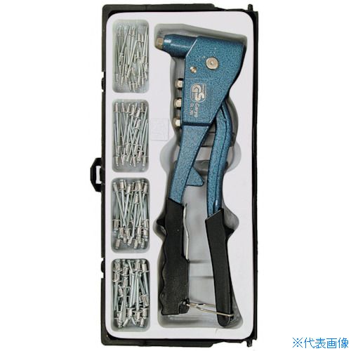 オレンジブック トラスコ中山　TRUSCOTHREEAXIS ハンドリベッターキット(ブラインドリベット4種類計100本) 〔品番:20103〕[ 注番:8587774]特長●リベット打ち作業がすぐに行える本体とリベット玉のセットです。●ド...