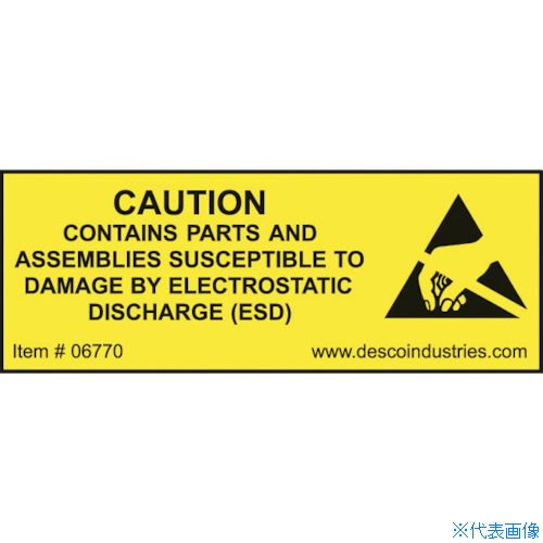 オレンジブック トラスコ中山　TRUSCODESCO ラベル EQUIPMENT CONTAINING ESDS 19X51mm 500枚入り 〔品番:06770〕[ 注番:8590146]特長●ESDSを含む機器であることを示すラベルです...