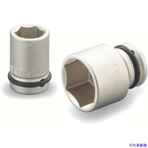 オレンジブック トラスコ中山　TRUSCOTONE 【店舗陳列用】インパクトソケット 対辺寸法22mm ハンガータイプ 全長35mm 〔品番:3NV22HP〕[ 注番:8591828]特長●無電解メッキのインパクト用ソケットです。用途●ボル...