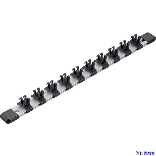 オレンジブック トラスコ中山　TRUSCOTONE ソケットホルダー(アルミタイプ) 差込角12.7mm 差込数10 全長350mm 〔品番:SH2410〕[ 注番:8593863]特長●ソケット、ジョイント類をすっきり整理することができる...