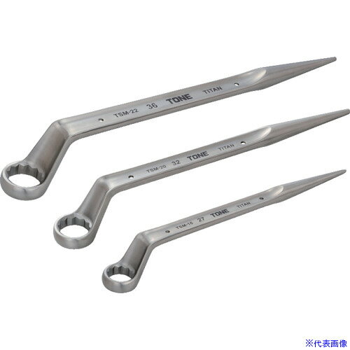 オレンジブック トラスコ中山　TRUSCOTONE トルシアボルト用めがねレンチ チタンシノ付き 全長468mm 〔品番:TSM22〕[ 注番:8642906]特長●所有する喜びに溢れる、超軽量でサビに強いシノ付めがねレンチです。●高さと角...