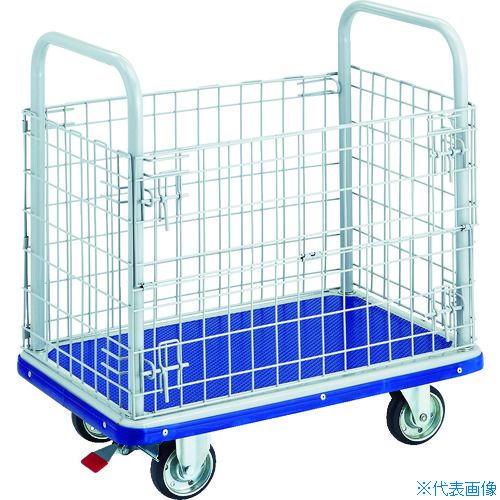 オレンジブック トラスコ中山　TRUSCOTRUSCO プレス製台車 ドンキーカート 金網付 810×510 ストッパー付 〔品番:207NS〕[ 注番:8688599]特長●ゴミ出しやリネンカートに向いてます。●棒状の積載物を立てたまま一...