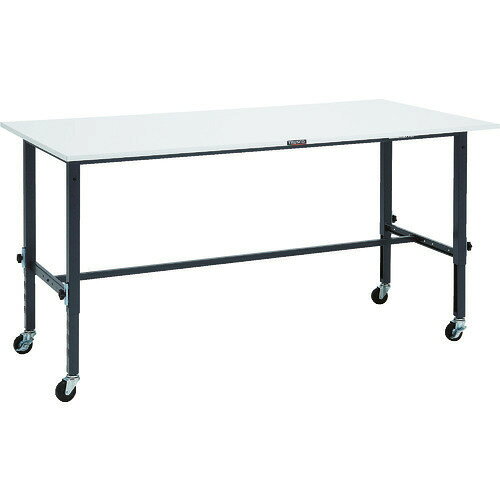 オレンジブック トラスコ中山　TRUSCOTRUSCO 軽荷重作業台高さ調節式(80kg)AEM型 1800X900XH718〜1018 φ75キャスター付 ダークグレー色 〔品番:RAEM1809C75DG〕[ 注番:8688750]特長...