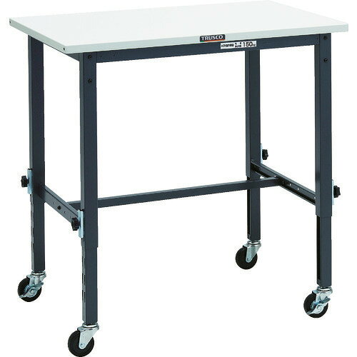 オレンジブック トラスコ中山　TRUSCOTRUSCO 軽荷重作業台高さ調節式(80kg)AEM型 900X600H719〜1019 φ75キャスター付 ダークグレー色 〔品番:SAEM0960C75DG〕[ 注番:8688757]特長●7...