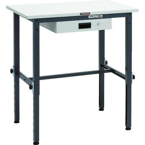 オレンジブック トラスコ中山　TRUSCOTRUSCO 軽荷重作業台高さ調節式(150kg)AEM型 900X600XH650〜950 薄型1段引出付 ダークグレー色 〔品番:SAEM0960UDK1DG〕[ 注番:8688761]特長●6...