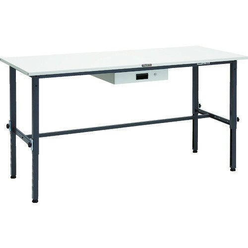 オレンジブック トラスコ中山　TRUSCOTRUSCO 軽荷重作業台高さ調節式(150kg)AEM型 1800X750XH650〜950 薄型1段引出付 ダークグレー色 〔品番:SAEM1800UDK1DG〕[ 注番:8688770]特長●...