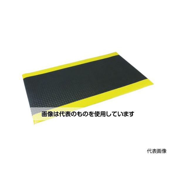 【アズワン AS ONE】実験室設備 工具類 工具、道具 ●優れた弾力性によって脚、腰の疲労を軽減し、黄色のラインで注意を喚起します。 ●マットの表面に波状の突起があり作業者がすべりにくいです。 ●荷重を分散するので、落下時製品に傷が付きに...