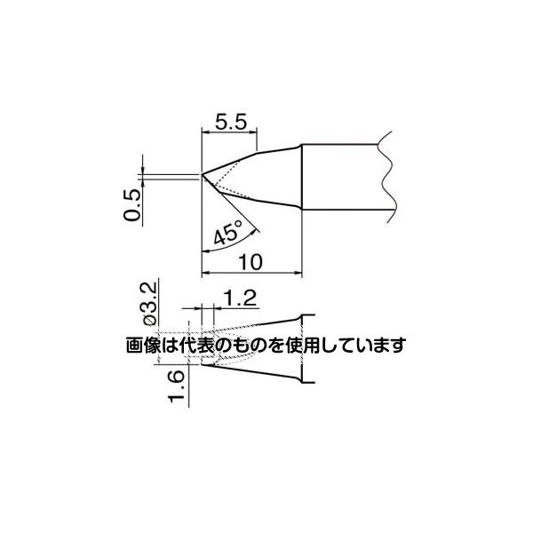 【アズワン AS ONE】実験室設備 工具類 工具、道具 ●EA304AP用の交換用こて先です。 商品の仕様 ●こて先：0.5mm ●先端長：10mm 【※ご注意ください】商品は代表の画像を使用しています。