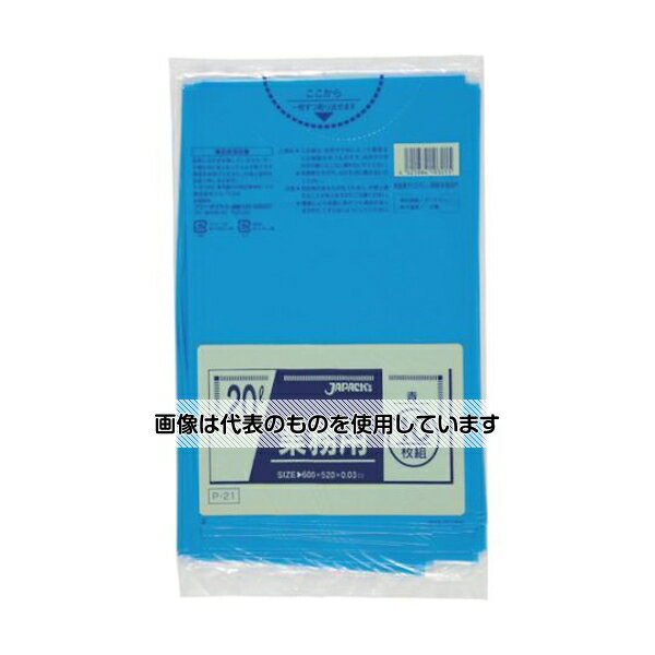 【アズワン AS ONE】 ●メタロセン配合スタンダードポリ袋です。 ●45Lポリ袋・ゴミ袋、非食品用。 商品の仕様 ●縦(mm)：600 ●横(mm)：520 ●厚さ(mm)：0.03 ●容量(L)：20 ●色：青 ●材質／仕上：LLDP...