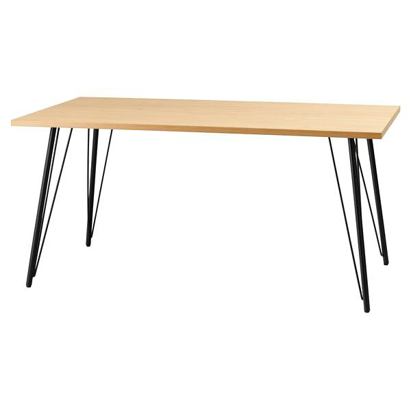 商品の特徴 東谷 ダイニングテーブルナチュラルダイニングテーブル 150×80 高さ72cm 幅150cm 奥行60cm スチール おしゃれ インダストリアル 温もりのある木目調デザインとシンプルなアイアンが特徴のダイニングテーブル。 3本...