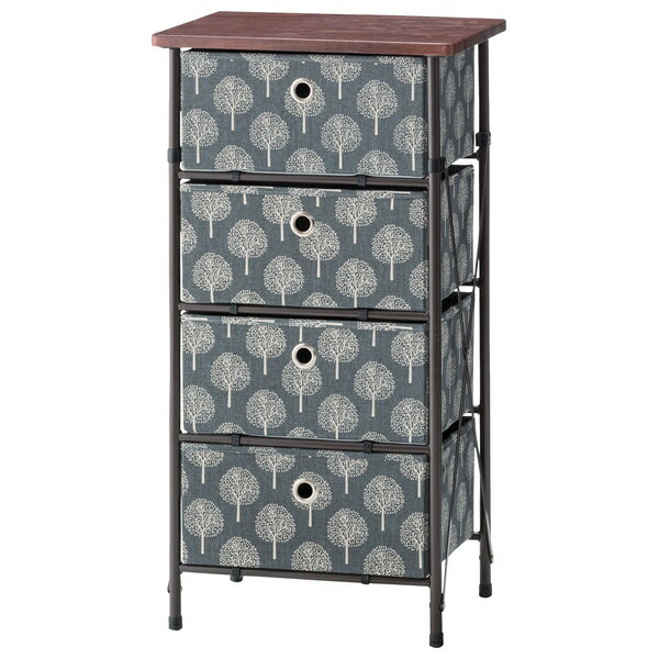 商品の特徴 東谷 LFS-654GY 簡単組立チェスト4D 4段 リビング収納 キッチン ラック タンス 北欧 おしゃれ シンプル グレー ●組立簡単！ツリー柄の北欧デザインが特徴的なチェスト。 ●丈夫な天板＆スチールフレームなので長く使え...