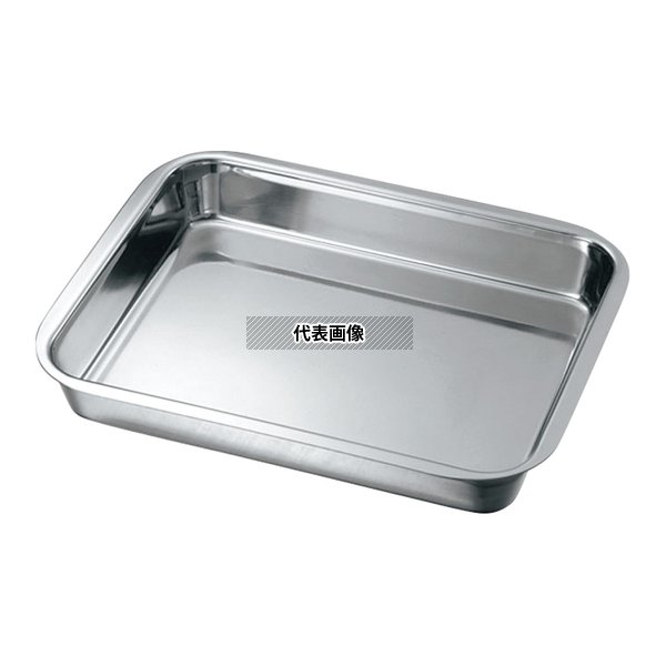 商品の特徴 18-8 角バット フラットエッジタイプ 8枚取 ●フチ(エッジ)がフラット、かつ長い。 ●材料を厚くして強度をアップ。歪みを防止。 ●コーナーの段加工(スタッキングの際のはまり込み防止。 製品仕様 外寸1:298×412mm ...
