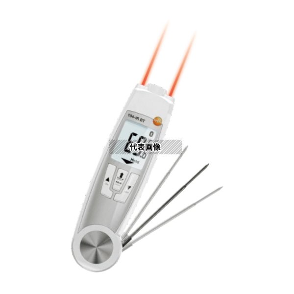 商品の特徴 テストー折りたたみ式赤外放射温度計 testo104-IR BT(0560 1046 60) ●測定精度:非接触測定/+-.5℃または計測値の+-.5%(0から250℃)接触式測定/+-0.5℃(?30から99.9℃)。 ●分解...