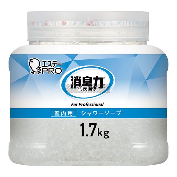 商品の特徴 消臭力業務用クラッシュゲルタイプ 室内用 本体 1.7kg シャワーソープ ●消臭効果4ヶ月~6ヶ月 製品仕様 外寸1:155×140×H152mm 重量:1850g 材質:プラスチック 製造生産国:韓国 JANコード：4901...