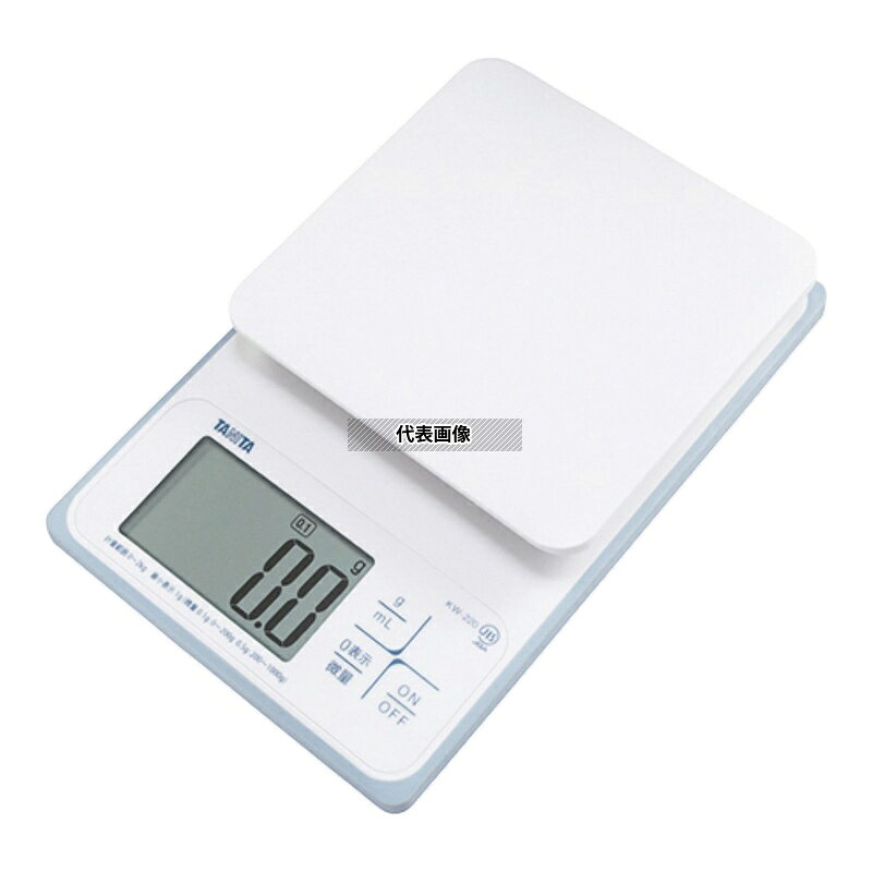 商品の特徴 TANITA(タニタ) デジタルクッキングスケール 2kg KW-220-WH ●ml表示搭載・計量カップ不要 ●丸洗い可能 ●0.1g単位から計測 ●ひょう量：2kg ●最小表示：微量モード時0.1g(0〜200g)0.5g(...