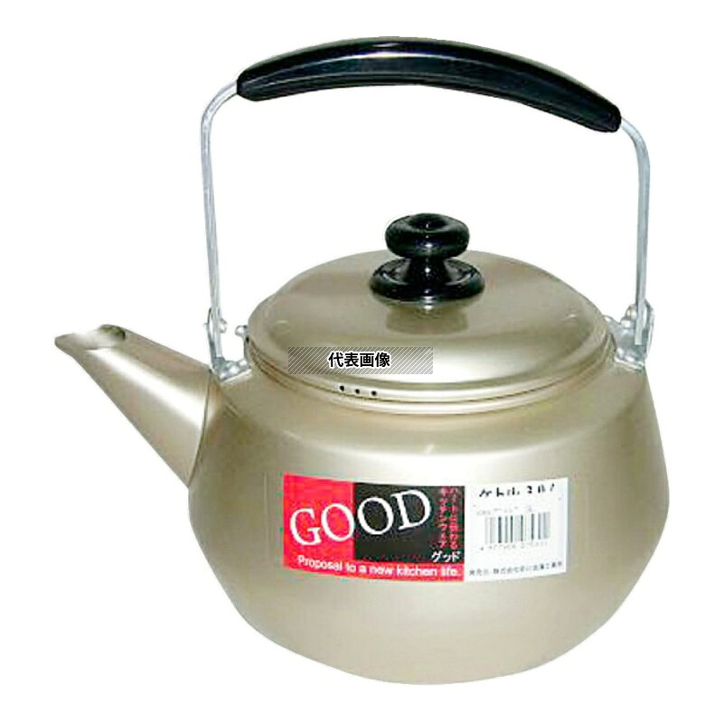商品の特徴 アルマイト GOODケットル 2L 製品仕様 ●品名情報分解1 物:やかん ●外寸:φ185/口径:120 ●内寸:深さ：157/ ●重量:400g ●容量:2.5L ●材質:アルマイト/ JANコード：4977906075028