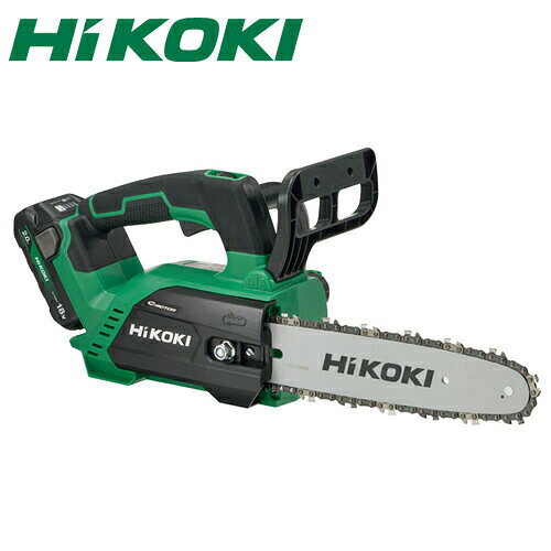 商品の特徴 HIKOKI（日立工機）18Vコードレスチェンソー　CS1825DC(BC)　バッテリー1個付 ●小形&軽量で取り回しがいい ●高トルクモーター搭載によりトップクラスの粘り強さ ●低振動・長寿命 ●サイドカバーを外す時、落下防止...