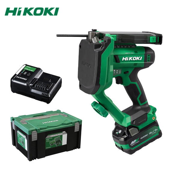 商品の特徴 HiKOKI(日立工機)　コードレス全ネジカッタ　CL18DA(XPZ)　電池計1個付 ●パワフル切断 パワフルで軟鋼W1/2の太い全ねじが切断可能です。 ●コレクトボックス付 ワンタッチで着脱可能なコレクトボックスは、切断後の...