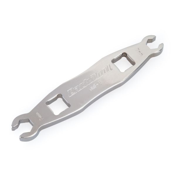 商品の特徴 ParkTool(パークツール) フレアナットレンチ MWF-3 ●セミボックスタイプのコンビネーションレンチ。 ●油圧ブレーキに使用されているコンプレッションナット(コネクティングボルト)やニップルを確実に保持し、傷つけること...