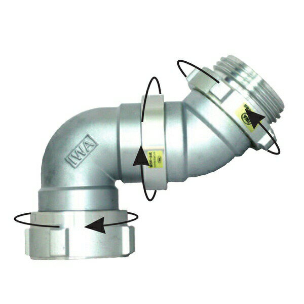 商品の特徴 岩崎製作所　15FS9045A　【媒介金具】 アルミ製 フルスイング　90°×45° ●ポンプや給水管に吸管ホース等を取り付ける消防ネジ規格の媒介金具です ●根元部分と吐出部分が回転し、中間部分も回転するので様々な角度調整が可能...