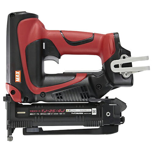 商品の特徴 ◆マックス MAX 充電式タッカ TJ-25/4J ホース・コンプ不要の充電タッカです。 軒天作業、ボード作業。部材を傷つけにくいコンタクトトップを付属しています。 アジャスタダイヤルで、約2.6mmの範囲を5段階で調整できます...