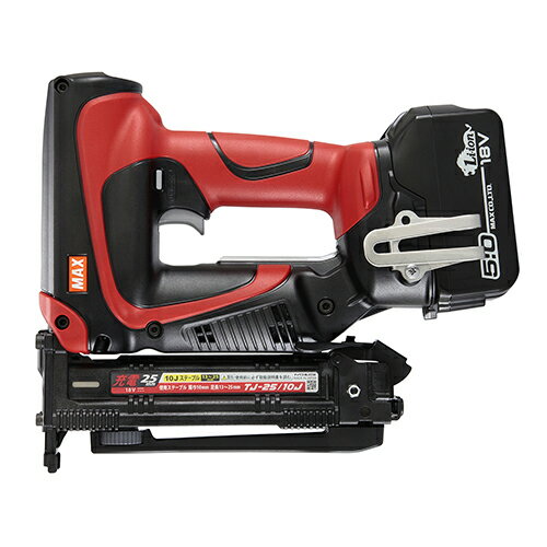 商品の特徴 ◆マックス MAX 充電式タッカ 本体 TJ-25/10J ホース・コンプ不要の充電タッカが登場しました。 軒天作業、ボード作業。低反動、反動吸収機構(PAT)搭載で、反動によって生じるパワーロスや機械のブレを抑えることで釘浮き...