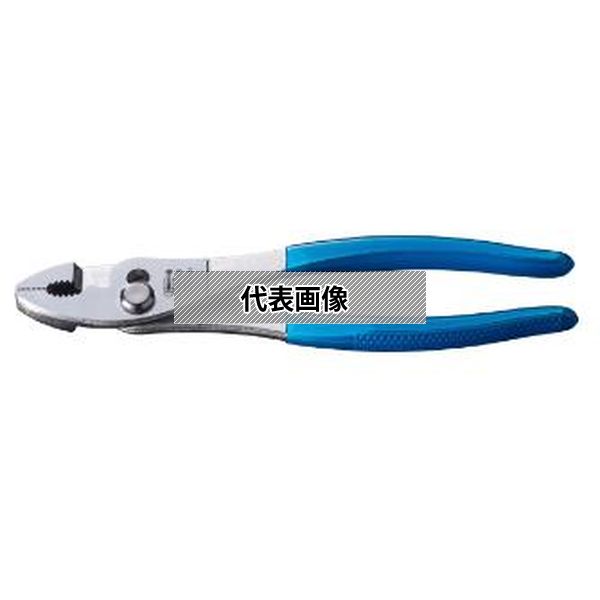 【ご注意：画像は代表画像です。カラーやサイズは商品名を必ずご確認下さい。】用途●ボルト・ナットの締付け・取外し。商品説明つかむ、回す、切るのスタンダード。つかむものの大小により口幅2段階。6種類のスケルトングリップ商品スペック全長(mm)：...