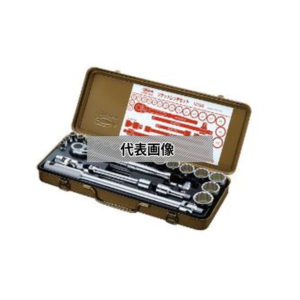 【ご注意：画像は代表画像です。カラーやサイズは商品名を必ずご確認下さい。】用途●ボルト・ナットの締付け〜ゆるめ作業に。商品説明セットの収納ケースはメタル製で使いやすく、持ち運びや整理にも便利！使用場所や作業内容などニーズに合わせて最適のもの...