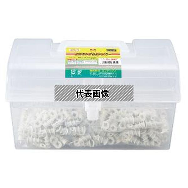 【ご注意：画像は代表画像です。カラーやサイズは商品名を必ずご確認下さい。】用途●石膏ボードへの機材取付けに。商品説明エビモンゴGLアンカーの500本入り徳用セットです。便利なケース入り。商品スペック全長(mm)：25適合ネジ径Φ(mm)：3...