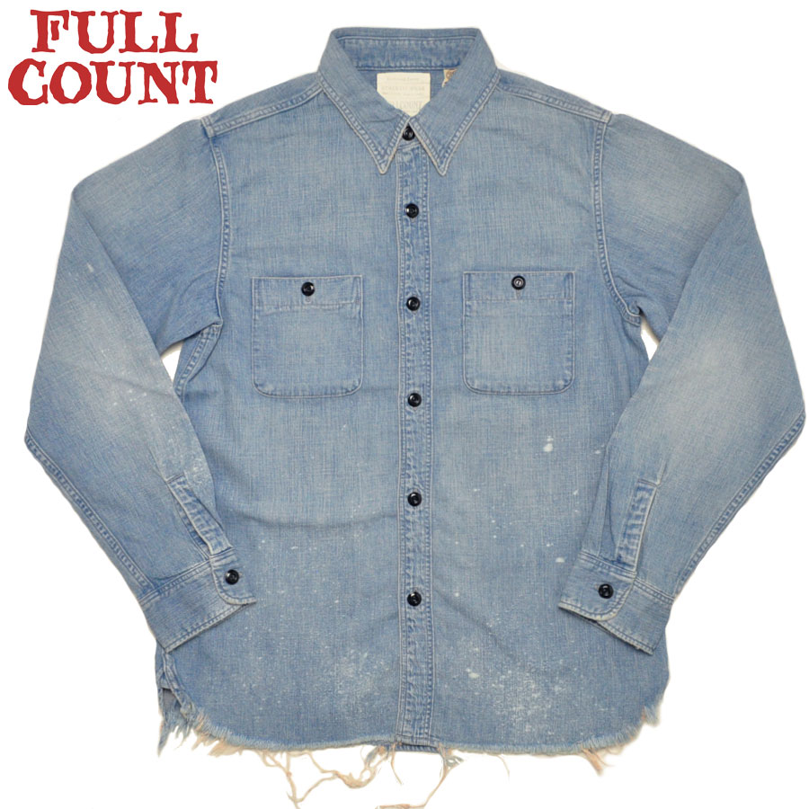 【商品名】 FULLCOUNT フルカウント シャツ 4890HW-24 Denim Work Shirt デニムワークシャツ 【特徴】 定番デニムワークシャツの細かなステッチワークでパッカリングが程よく表現され、洗い晒された色味は様々なパ...