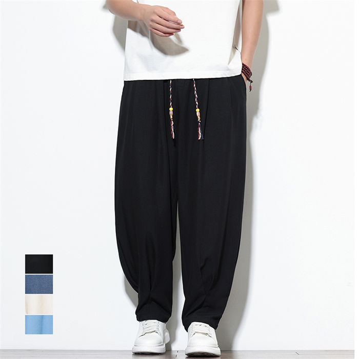 商品情報商品名ワイドパンツ メンズ ロングパンツ 薄手 涼しい サルエルパンツ 中国風 ゆったり 大きいサイズ イージーパンツ 男性用ボトムス 無地 ナチュラル カジュアルパンツ リラックス ファッション 部屋着 普段着 旅行 お出かけ お...