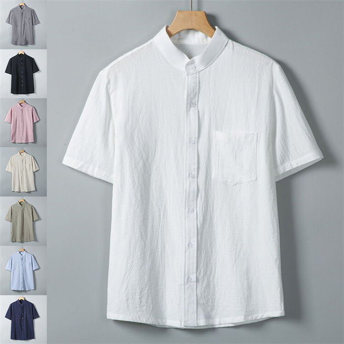 商品情報商品名半袖シャツ tシャツ メンズ 綿麻 半袖シャツ おしゃれ 無地 薄手 涼しい カジュアルシャツ 立ち襟 お洒落 通気性 夏 夏服 サマー ブラウス トップス お兄系 男性用 ファッション メンズシャツ ビジネスシャツ 通勤 通...