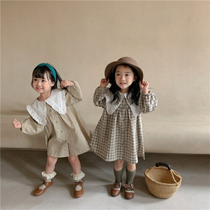 商品情報商品名新登場 ベビー 長袖 ワンピース 女の子 ベビー服 コットン チェック柄 無地 カーキ 姉妹コーデできる 襟 春 秋 可愛い キッズ 入園 入学 卒園 卒業 結婚式 セレモニー 誕生会 発表会 記念写真 公園活動 入学式 卒業...